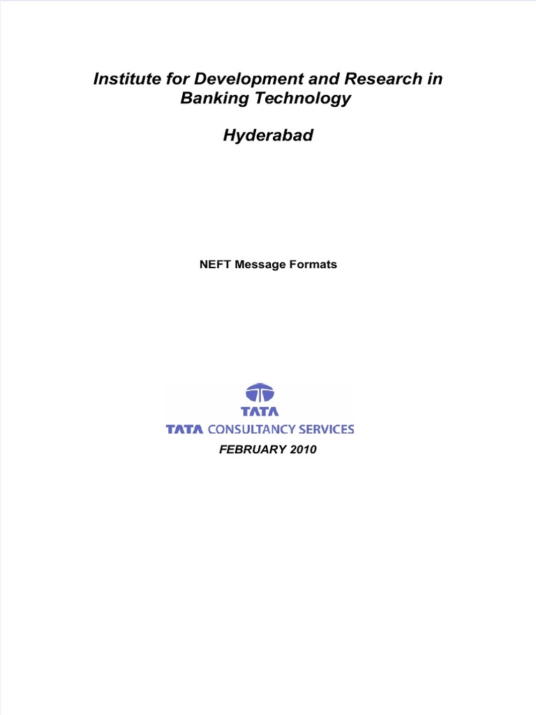 Neft Message Formats Pdf Financial Technology Finance And Money