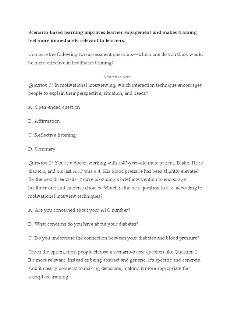 Scenario Based Training | PDF | Learning | Educational Technology