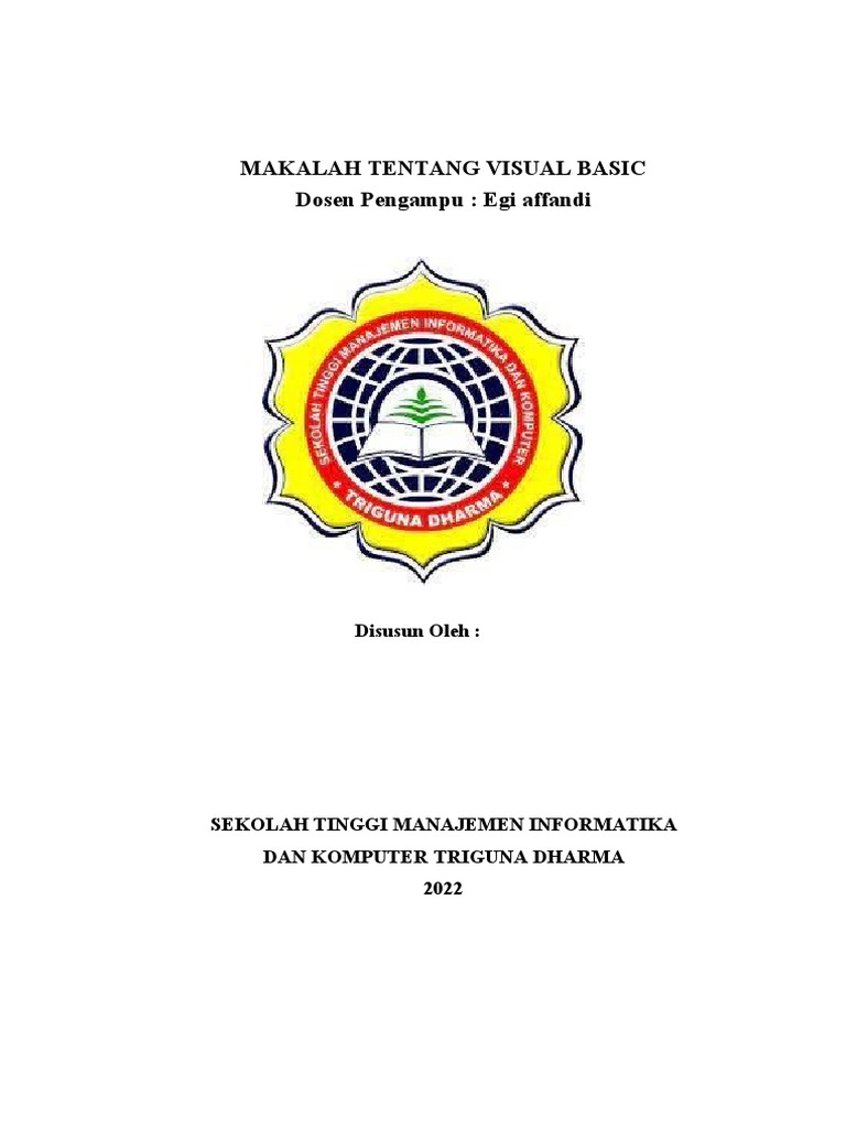 Makalah Visual Basic | PDF | Bisnis | Komputer