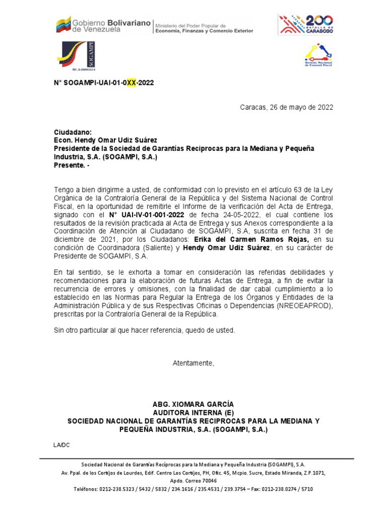 Oficio Remision Acta de Entrega Erika Ramos | PDF | Gobernancia | Justicia