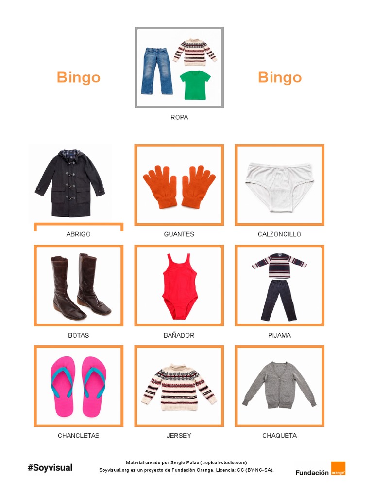 Bingo de La Ropa | PDF