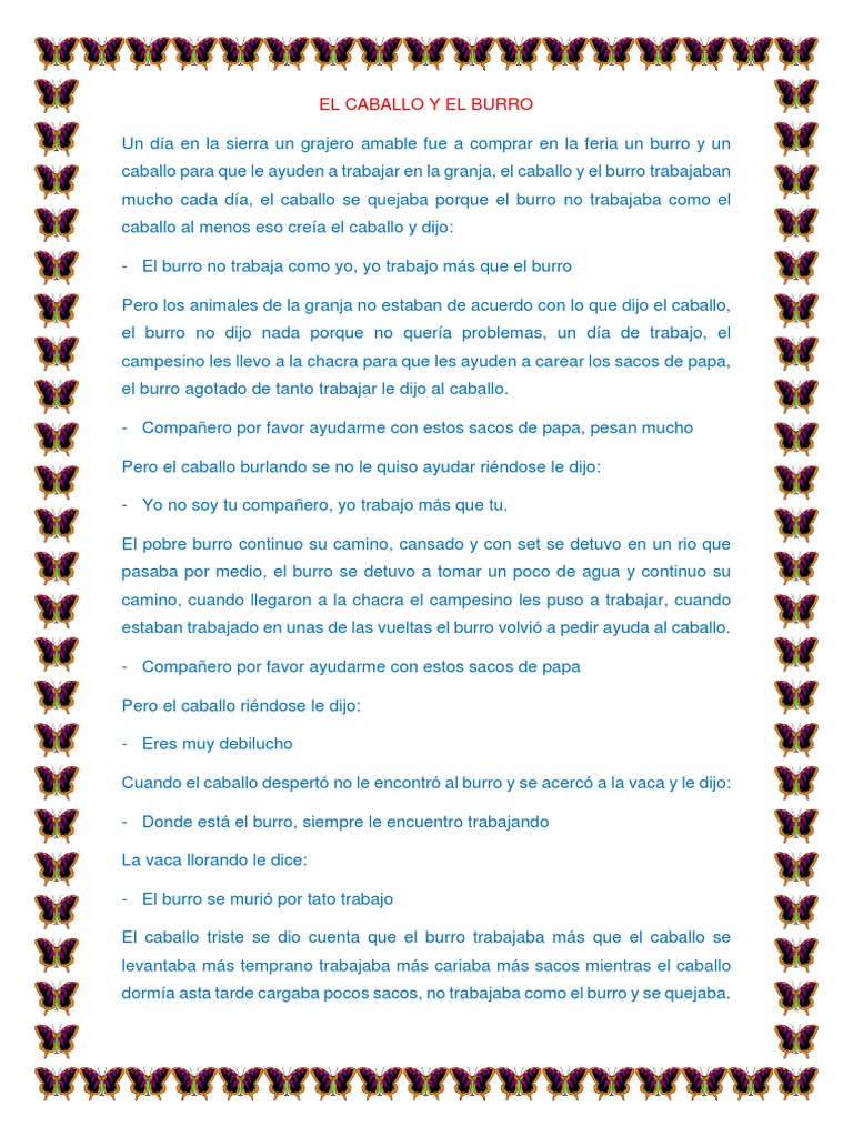 El Caballo Y El Burro Favula Pdf