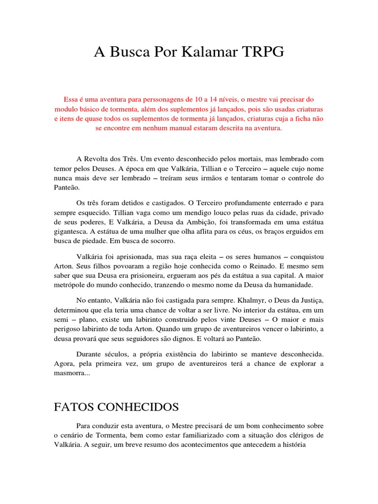 Aventura: A Busca por Kalamar | PDF | Dragão | Mitologia grega