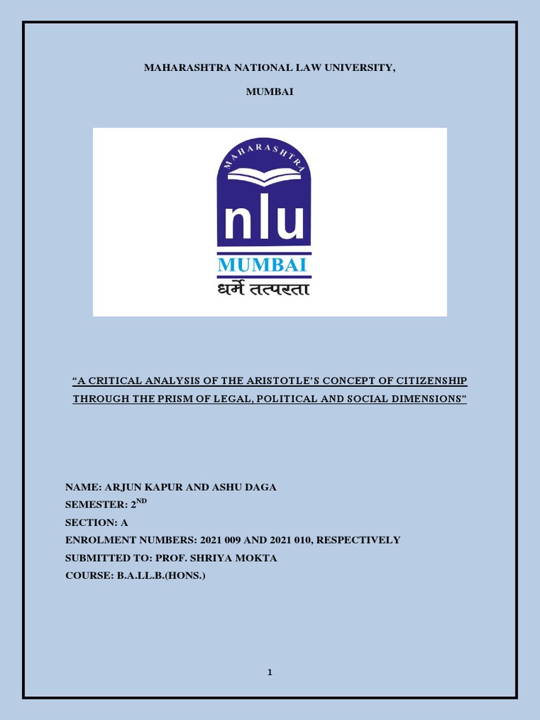 Political Science_Project_2 Semester 2021010 | PDF | Citizenship | Justice