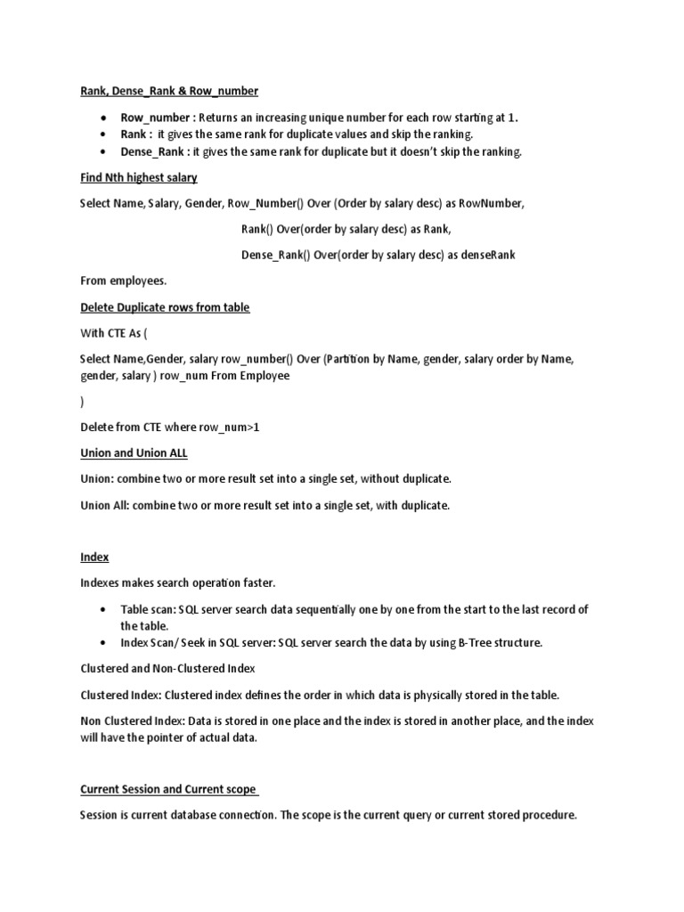 SQL | PDF | Database Index | Table (Database)