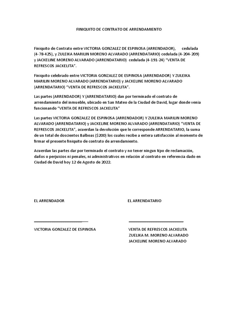 Modelo Carta De Finiquito Laboral Modelos Atomicos
