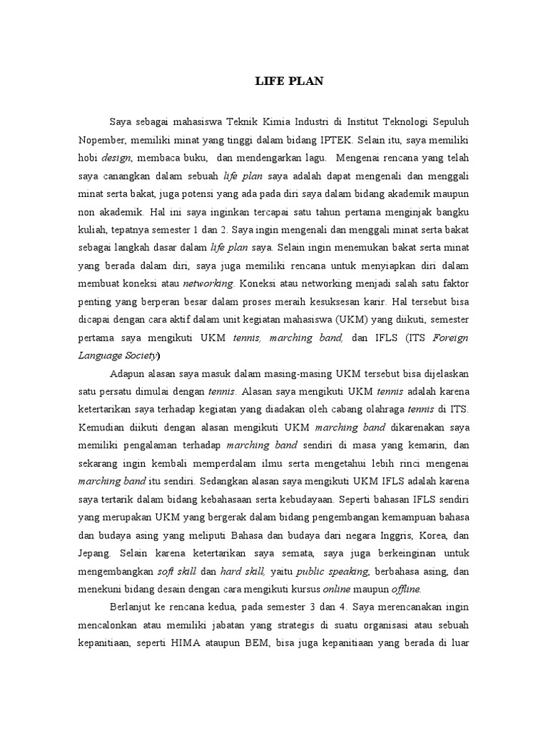 Narasi Life Plan | PDF