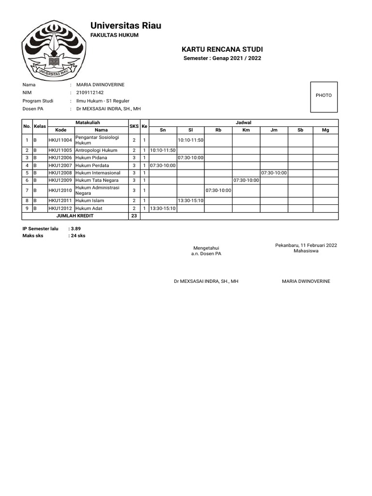 Cetak Rencana Studi Portal Akademik Pdf