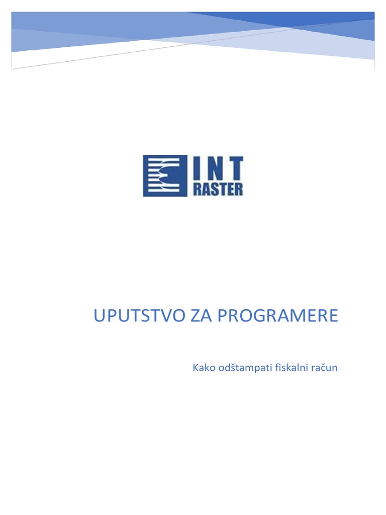 Int Raster-Uputstvo Za Programere | PDF | Invoice | Personal ...