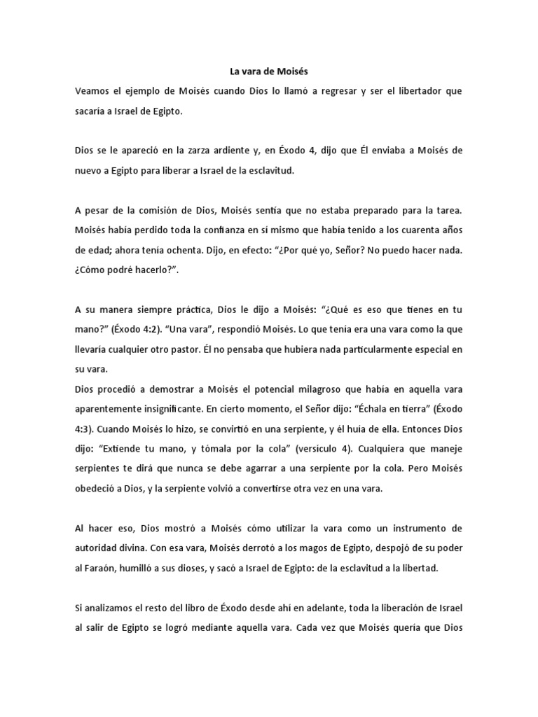 La Vara de Moisés | PDF | Moisés | Libro del éxodo