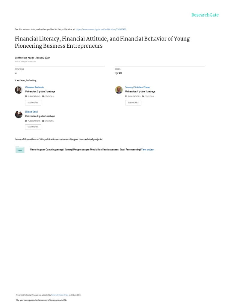 Financial Literacy, Financial Attitude, and Financial Behavior of Young ...