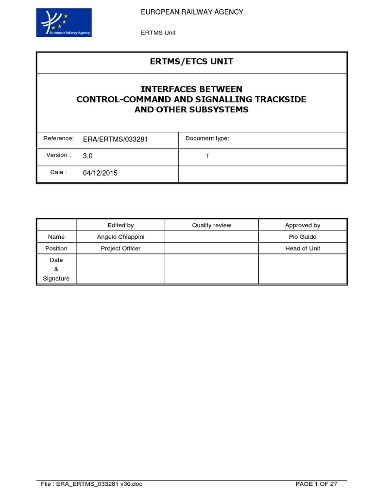 Interface Between Control-Command Signalling Trackside and Other ...