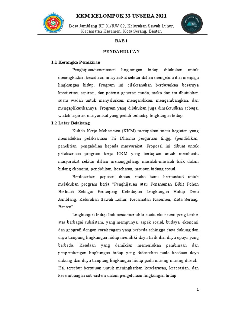 Proposal Pengajuan Dana Lingkungan Hidup Penanaman Bibit Pohon Berbuah ...