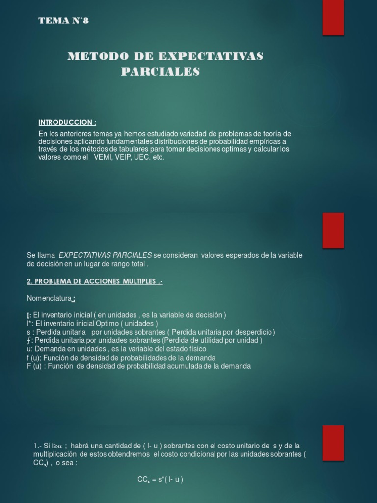 Tema N°8 METODO DE EXPECTATIVAS PARCIALES | PDF | Inventario | Matemáticas Aplicadas