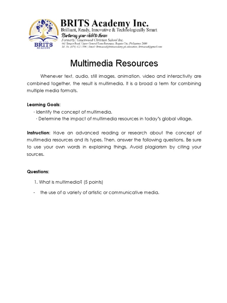 Understanding Multimedia Resources | PDF