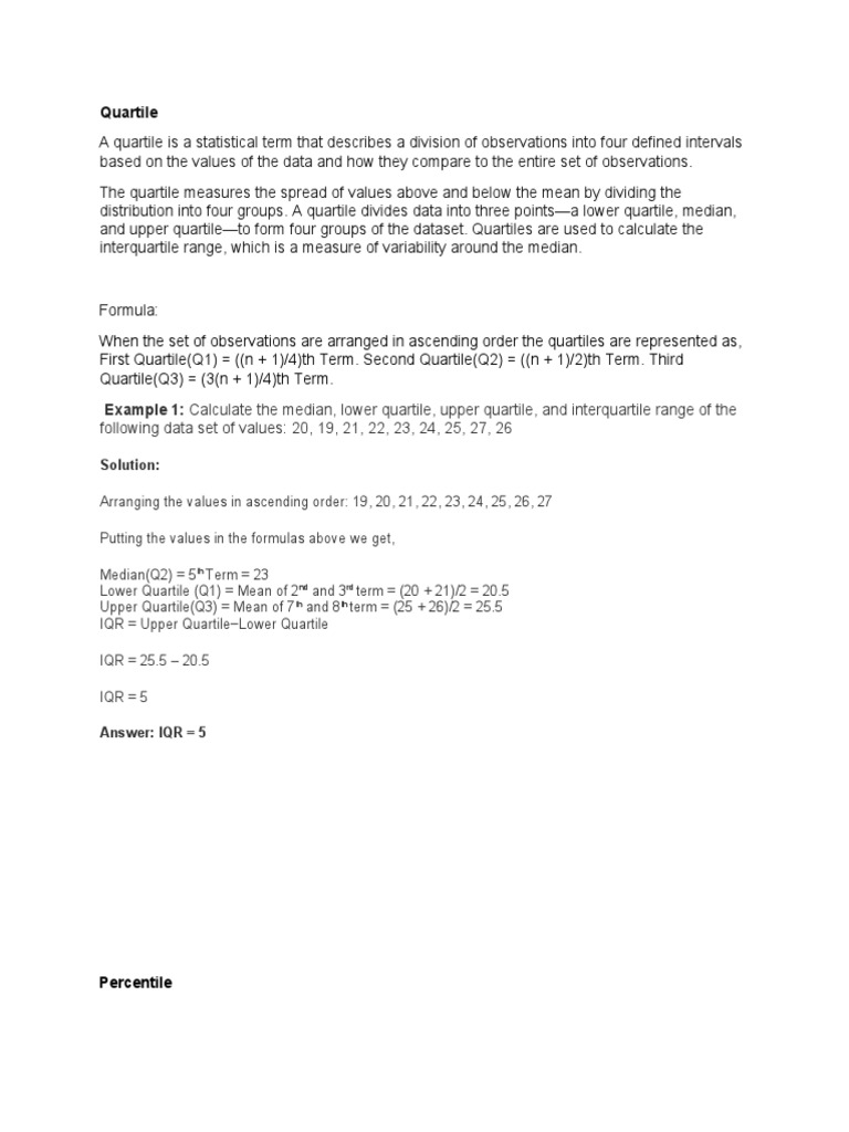 Quartile | PDF | Quartile | Statistics