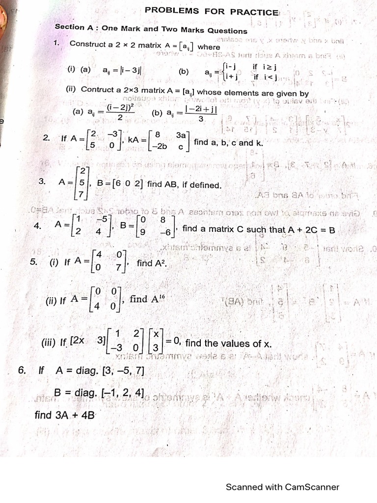 Matrices & Determinants | PDF