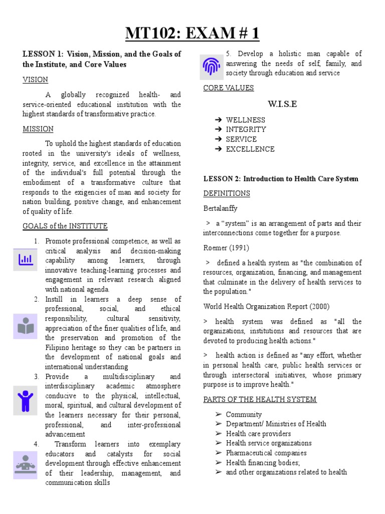 MT102_REVIEWER | PDF | Health Care | Health System