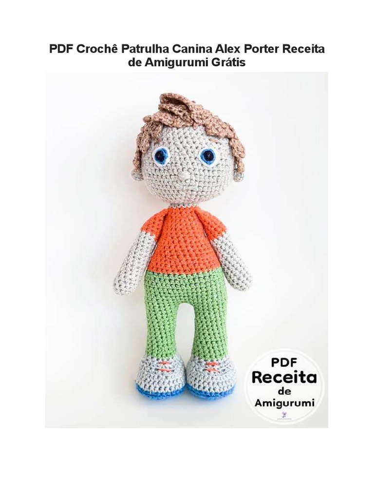 Receita Grátis Amigurumi Alex Porter | PDF | Crochê