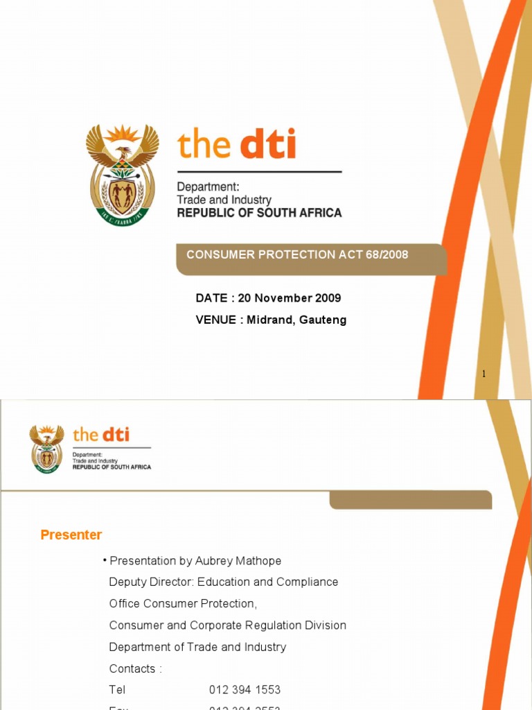 Consumer Protection Act 68 of 2008 | PDF | Regulatory Compliance | Goods
