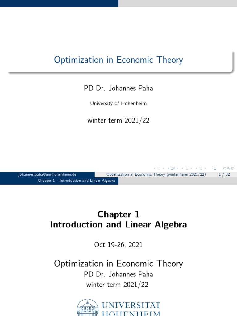 Intro Part 1 | Download Free PDF | Mathematical Optimization | Economics