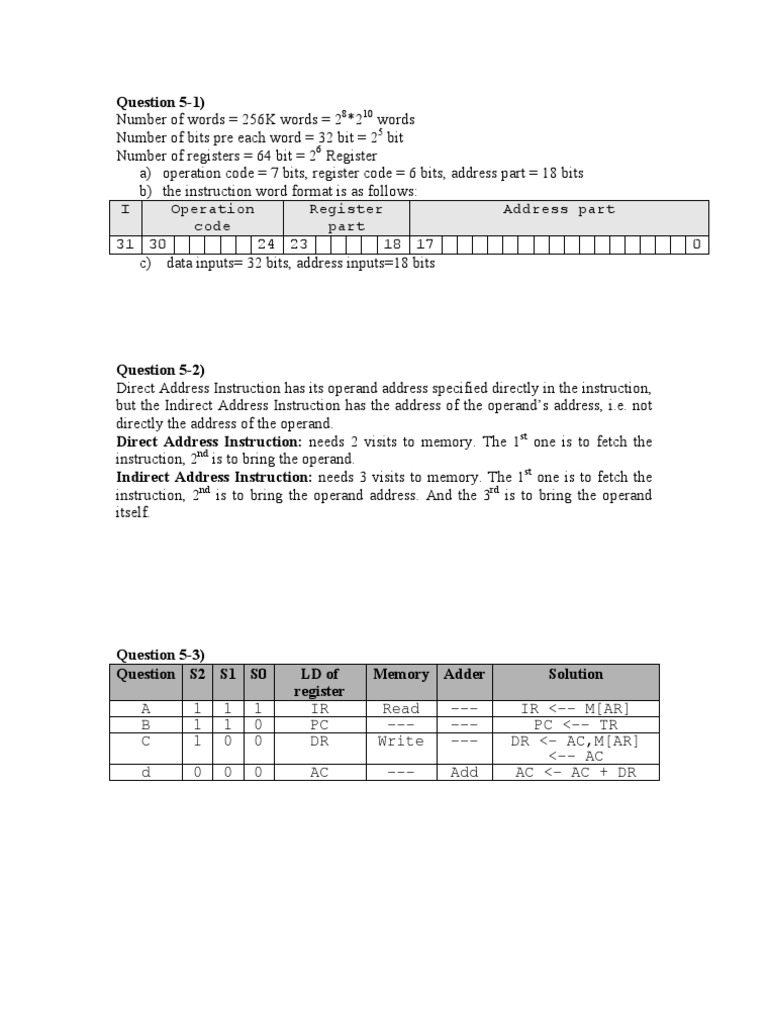 ch5 Sol | PDF | Instruction Set | Integrated Circuit