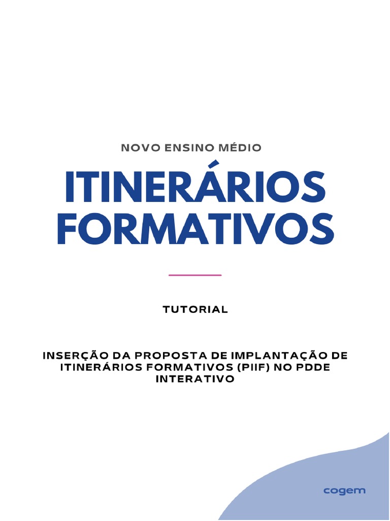 Tutorial para PIIF no PDDE Interativo | PDF