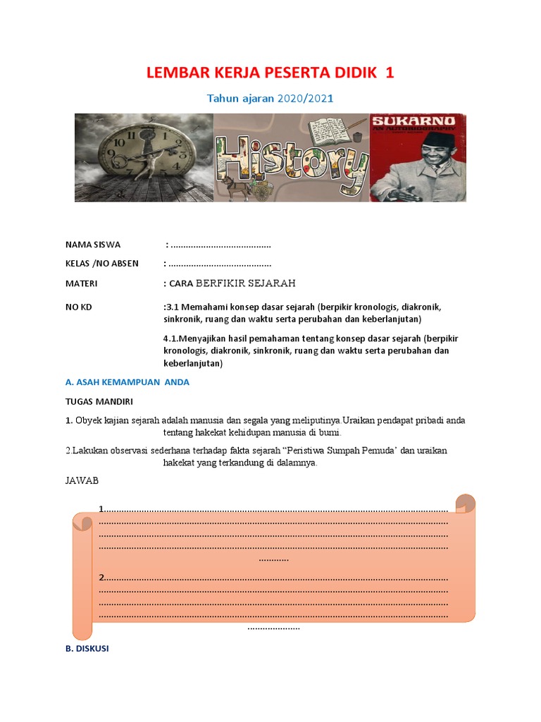 Lkpd. 1. Kd. 3.1.sej X | PDF