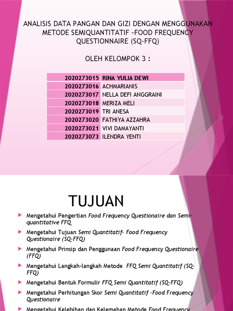 Analisis Data SQ-FFQ | PDF