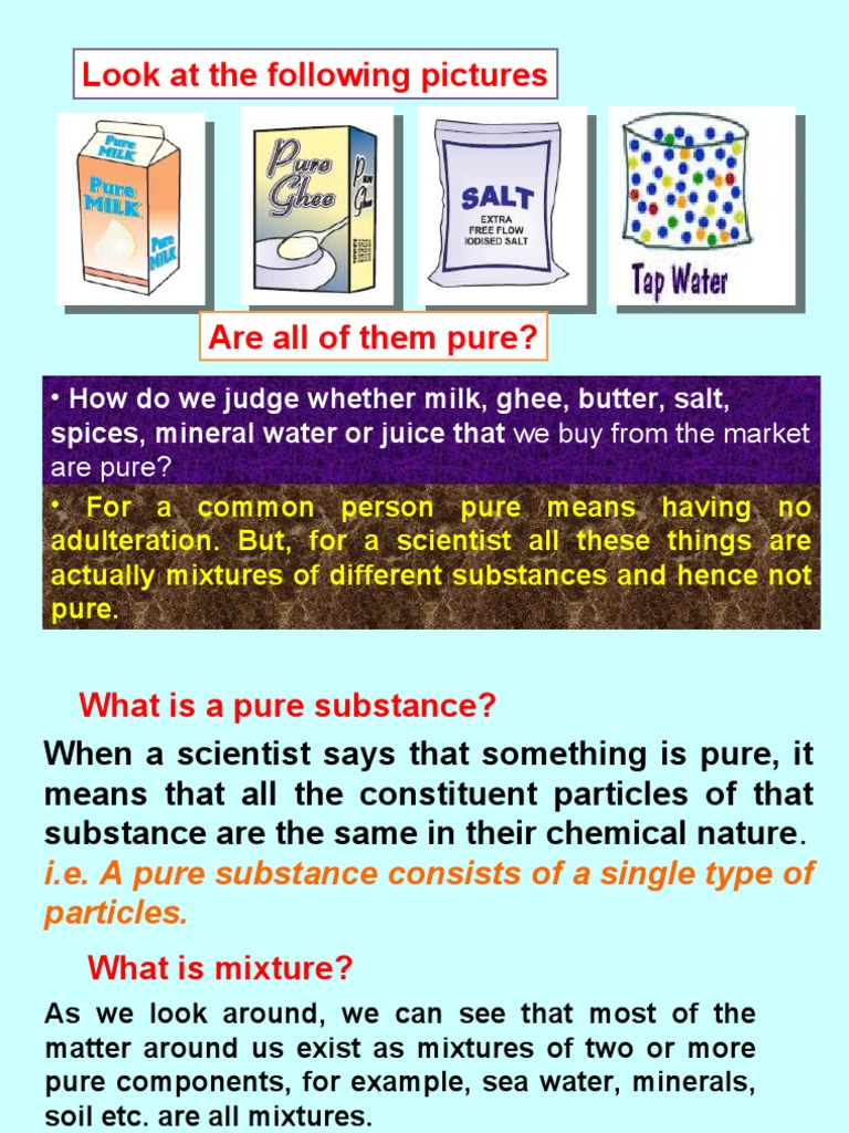 Judge purity of substances | PDF | Mixture | Chemical Substances