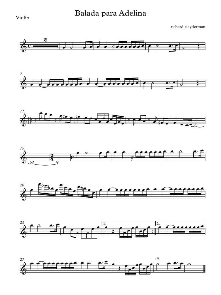 Violin Balada para Adelina | PDF