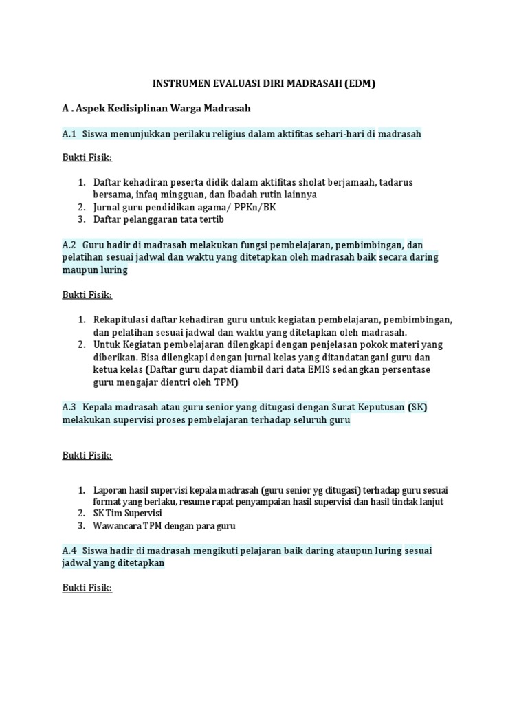 Instrumen EDM 2021-2022 | PDF