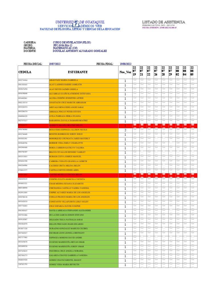 FFC-N-04-MA-12 Universidad de Guayaquil - SIUG - Docente - Reporte ...