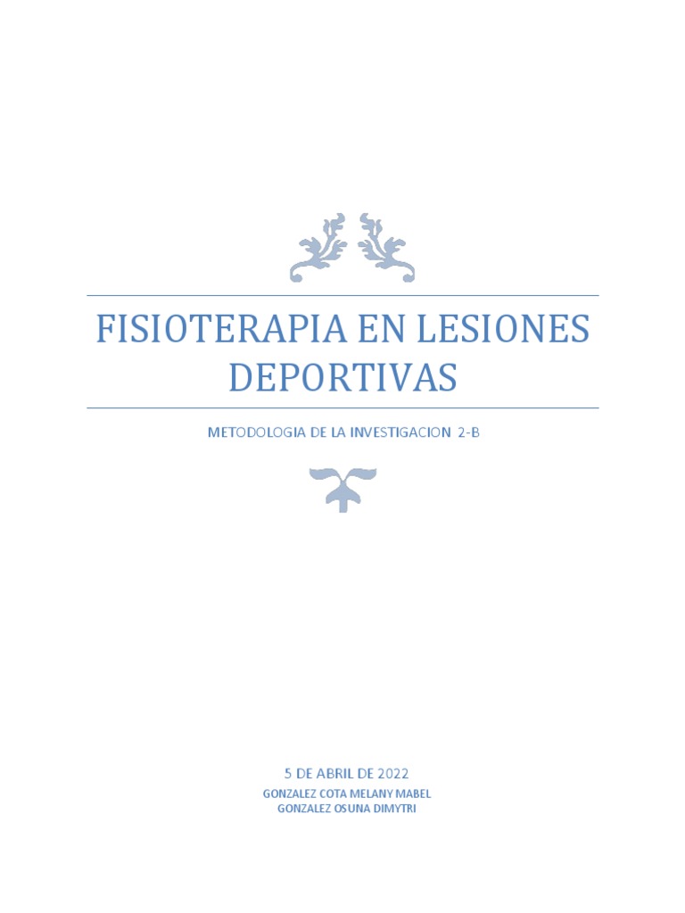 Fisioterapia de Lesiones Deportivas | PDF | Terapia física