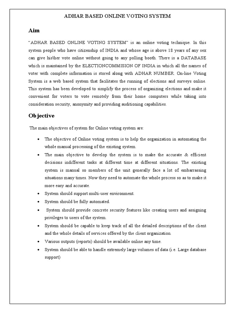 Aadhaar-Based Online Voting System | PDF | Electronic Voting | Databases