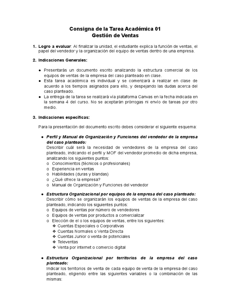 GC - A50N - Consigna TA1 - 21C1M | PDF | Business | Ventas