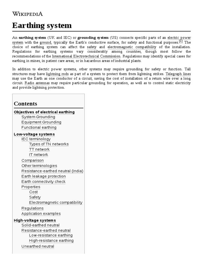 Earthing System | Download Free PDF | Electrical Engineering | Electric ...