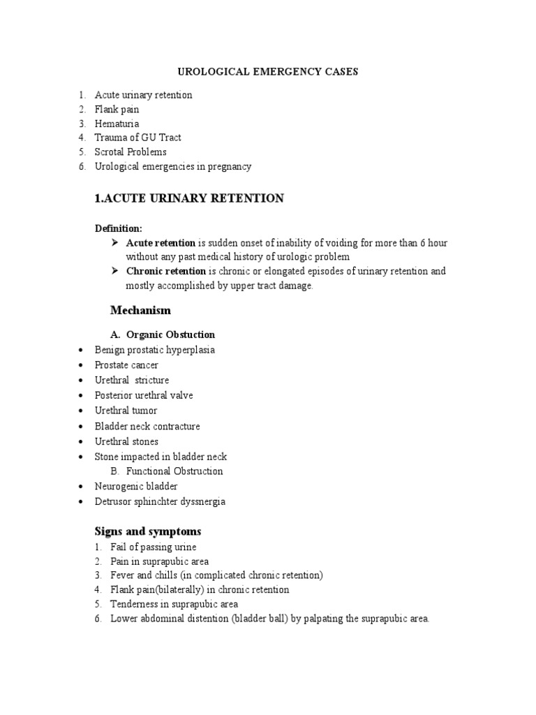 Urological Emergency Cases | PDF | Medicine | Urology