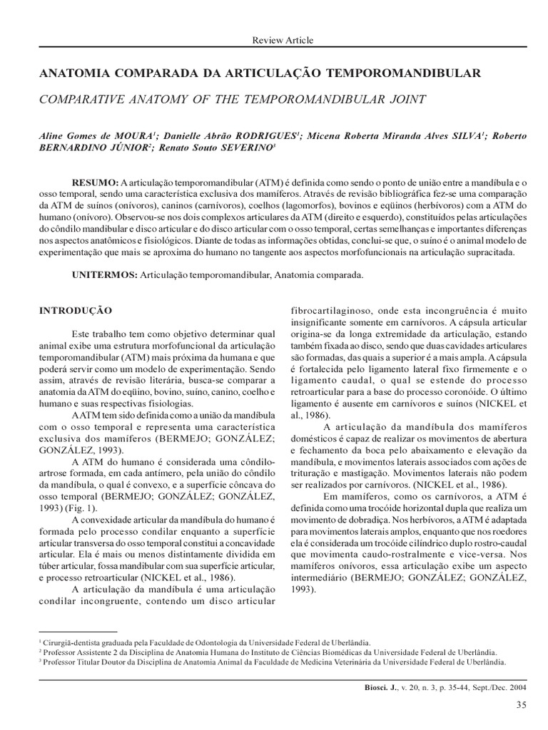Artigo Anatomia Compara Da ATM - Momento Pós-Aula | Download grátis PDF ...