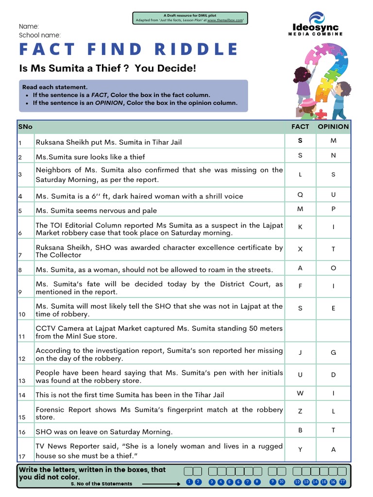 Session 5 - Fact Find Riddle | PDF | Crimes | Crime & Violence