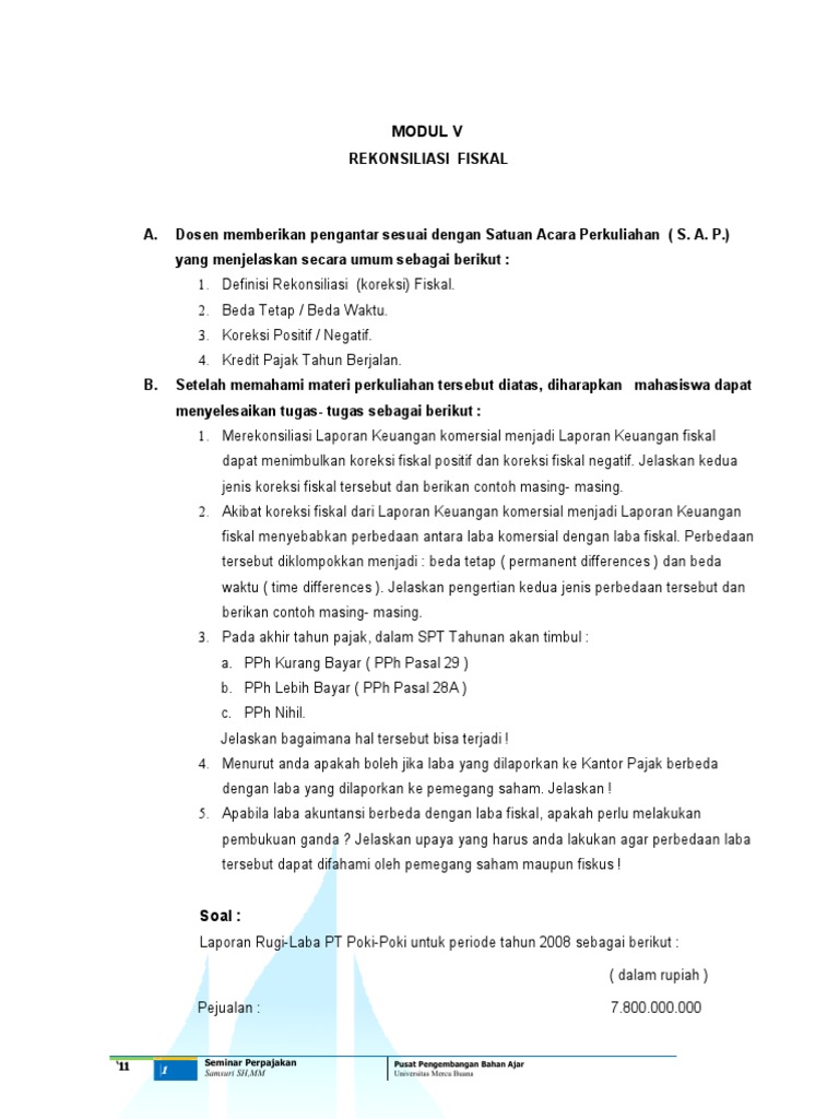 Modul V: Seminar Perpajakan | PDF