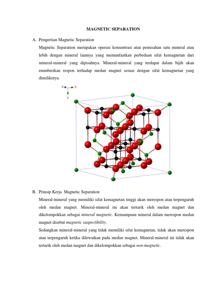 Bahan Magnetic Separation&electrostatic Separation Djody | PDF