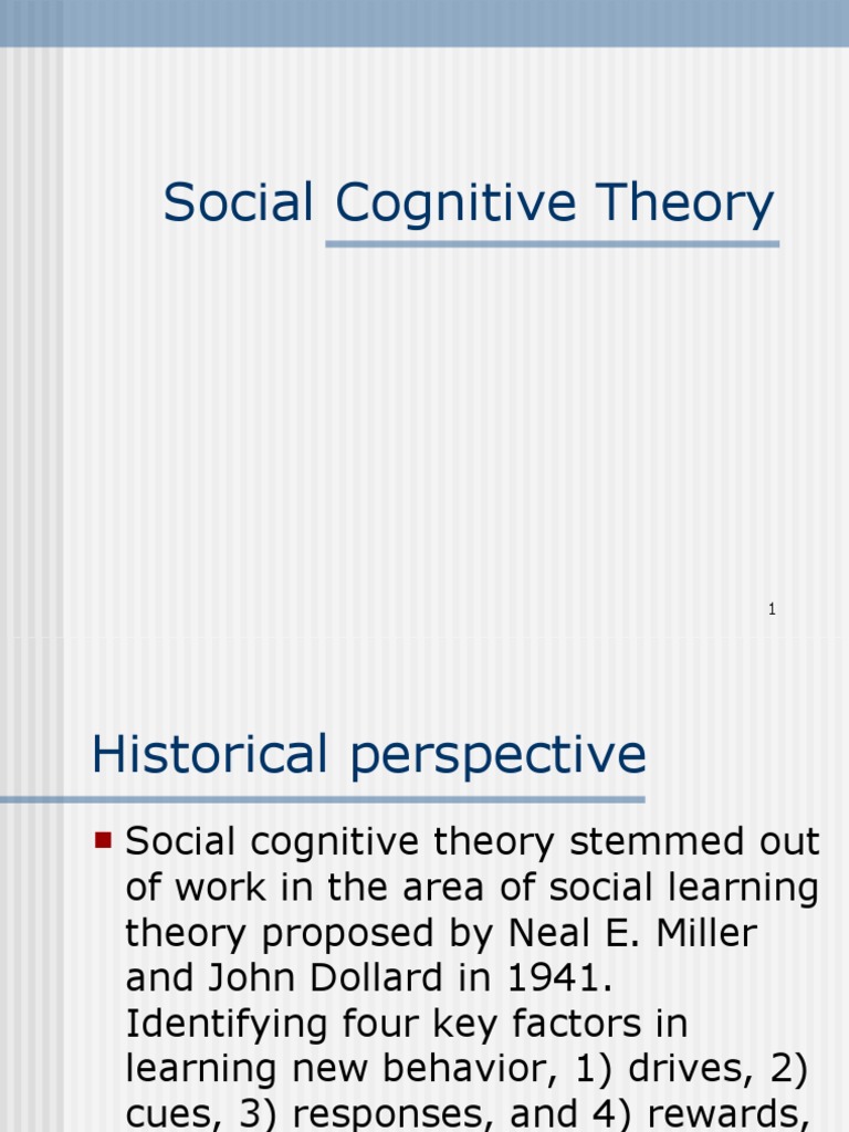 Social Cognitive Theory | PDF | Behavior | Reinforcement
