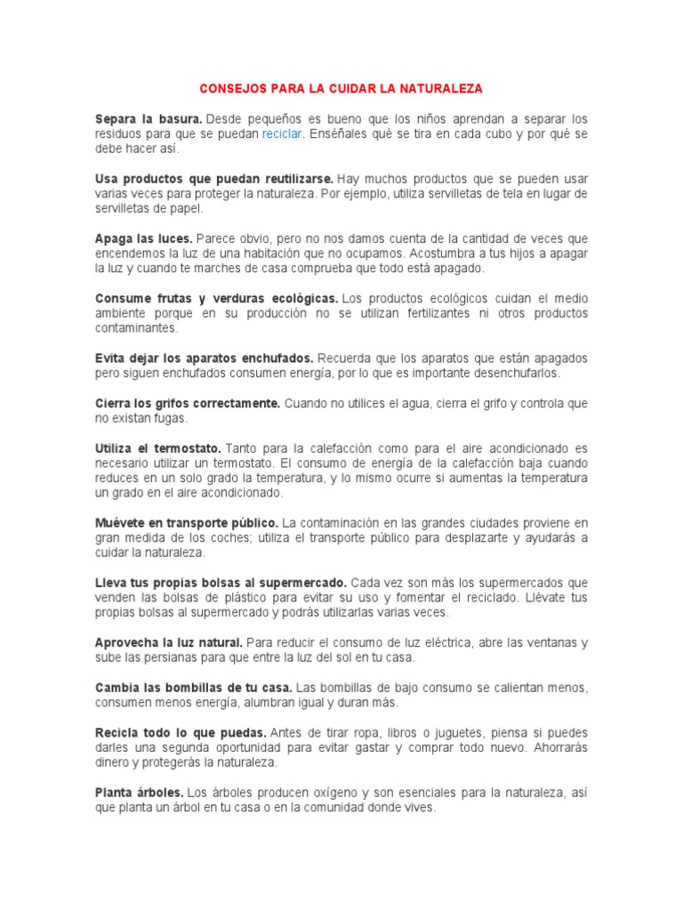 Consejos Ecológicos para Familias | PDF