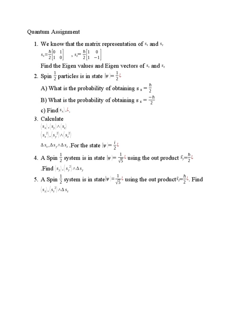 QUANTUM Assignment | PDF QUANTUM Assignment | PDF