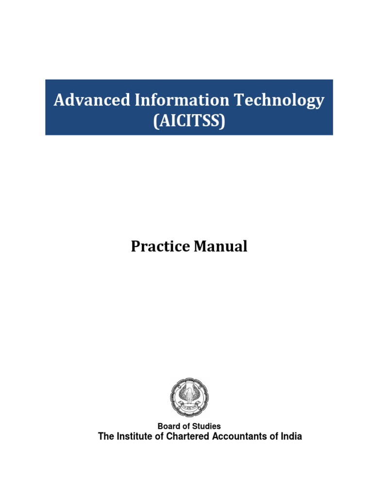 Advanced ITT Practice Manual-AICITSS | PDF | Microsoft Excel | Spreadsheet