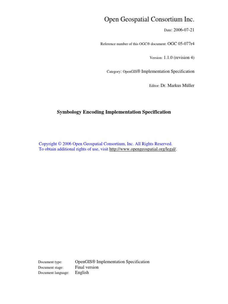 OpenGIS Symbology Encoding Implementation Specification | PDF | License | Hypertext Transfer ...