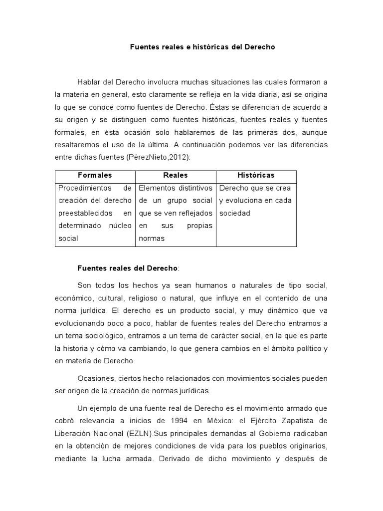 Fuentes Reales e Históricas Del Derecho. | PDF | México | Ciencias ...