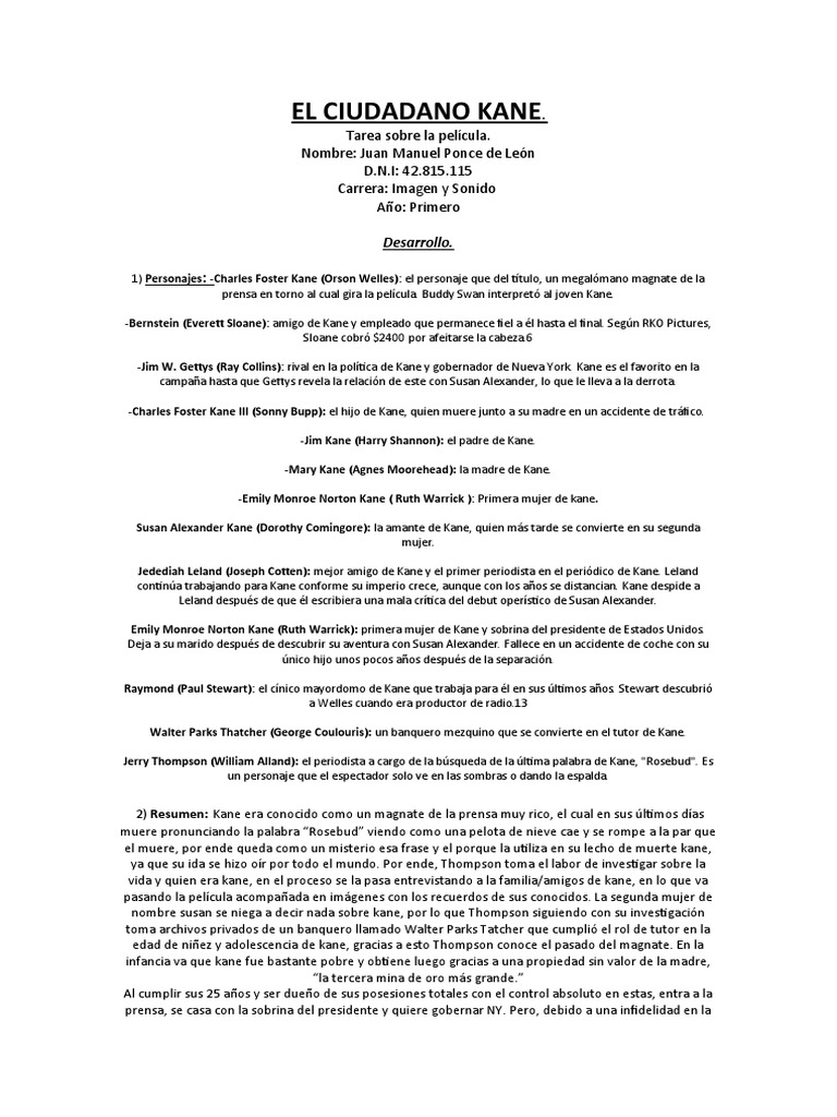 El Ciudadano Kane | PDF