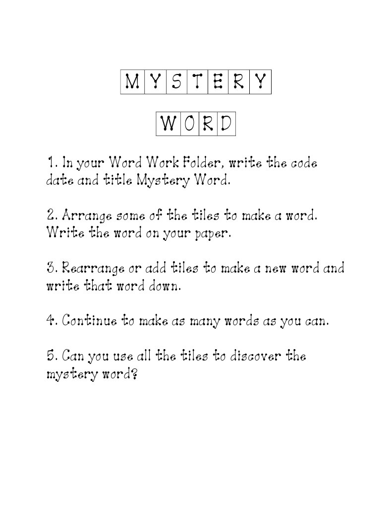 Mystery Word Puzzle Activity | PDF | Business
